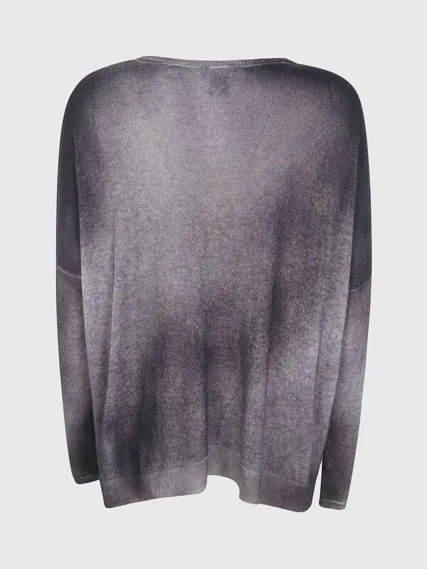 Avant Toi Pure Cashmere Crewneck Jumper With Abstract Pattern And Dropped Shoulders