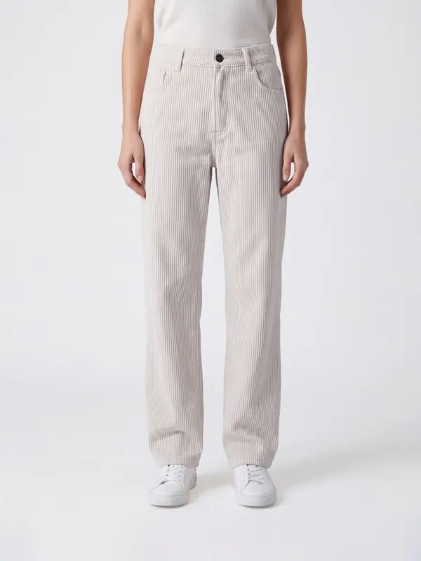 RÓHE High-waisted Corduroy Straight-leg Trousers