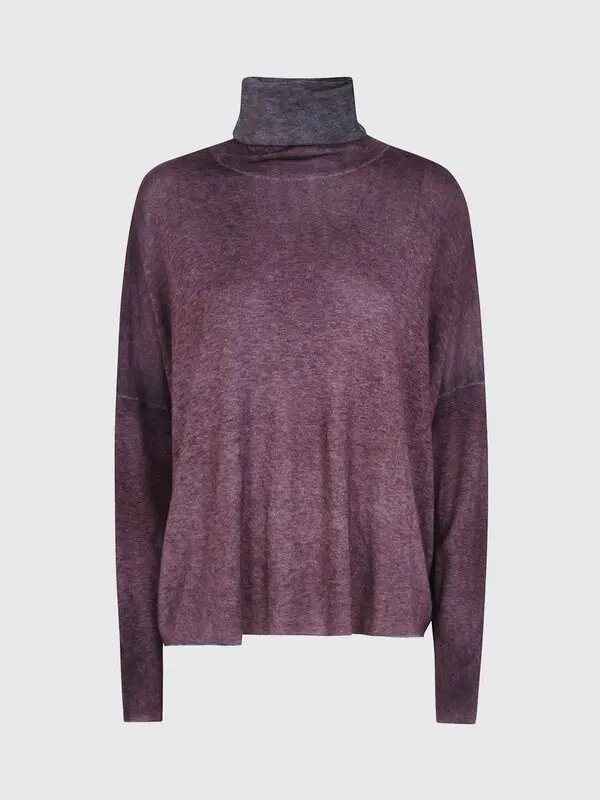 Avant Toi Wool And Cashmere Blend Turtleneck Jumper With Long Sleeves And Ribbed Trims - Red