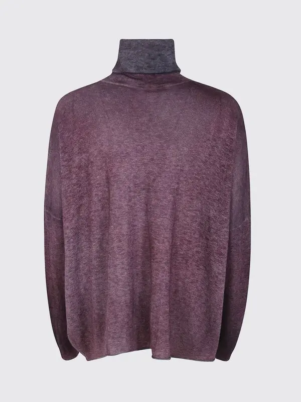 Avant Toi Wool And Cashmere Blend Turtleneck Jumper With Long Sleeves And Ribbed Trims - Red
