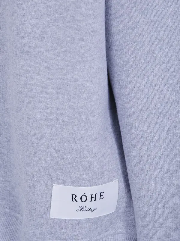 RÓHE Relaxed Fit Crewneck Sweatshirt In Organic Cotton With Dropped Shoulders