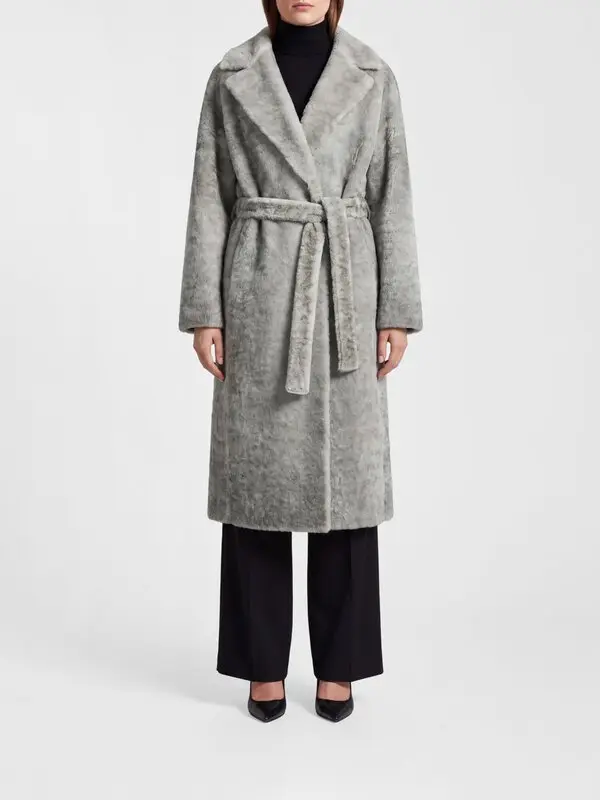Avant Toi Alpaca Wool Hooded Dressing Gown Coat With Belt - Green