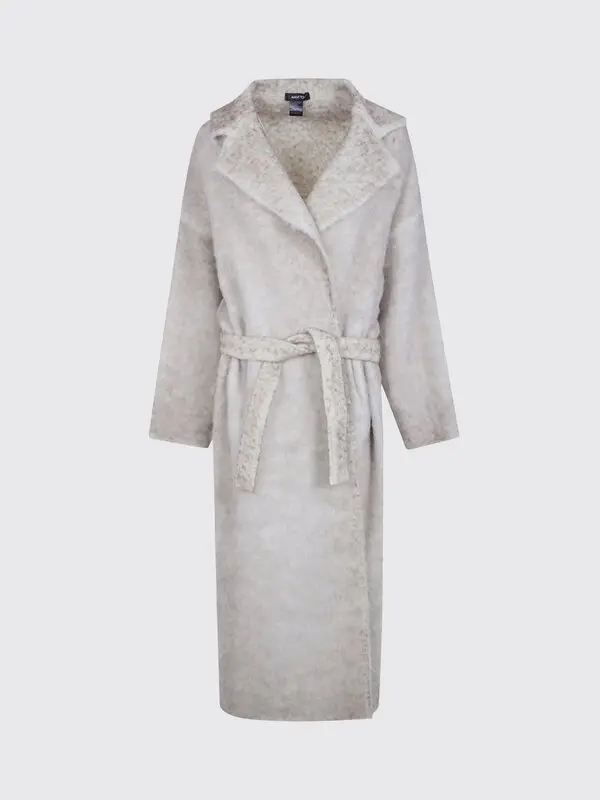 Avant Toi Alpaca Wool Dressing Gown Coat With Hood And Waist Belt - Grey