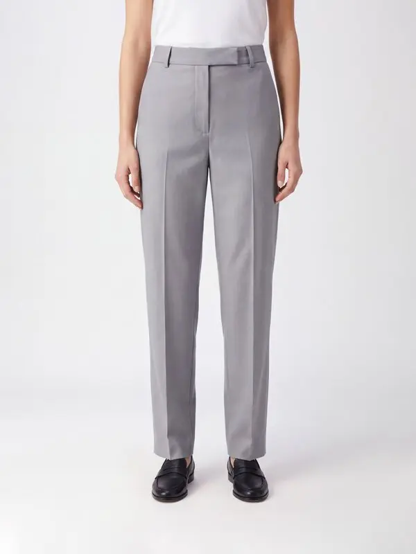 RÓHE High-waisted Straight-leg Trousers In Pure Virgin Wool - Brown