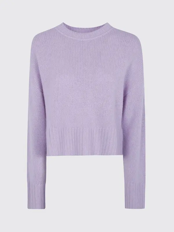 KUJTEN 100% Cashmere Crewneck Jumper With Dropped Shoulders - Pink