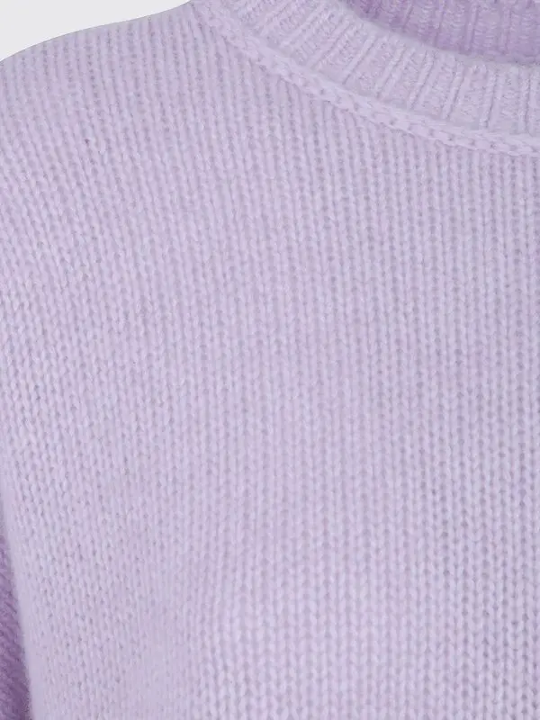 KUJTEN 100% Cashmere Crewneck Jumper With Dropped Shoulders - Pink