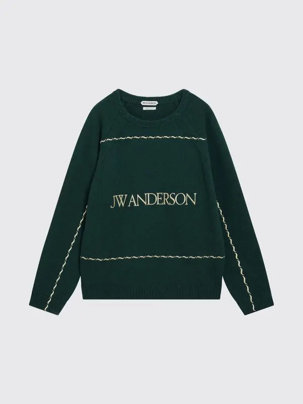 JW Anderson Crewneck Pure Wool Jumper With Embroidered Logo