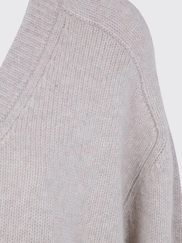 KUJTEN 100% Cashmere V-neck Jumper With Dropped Shoulders - Nude