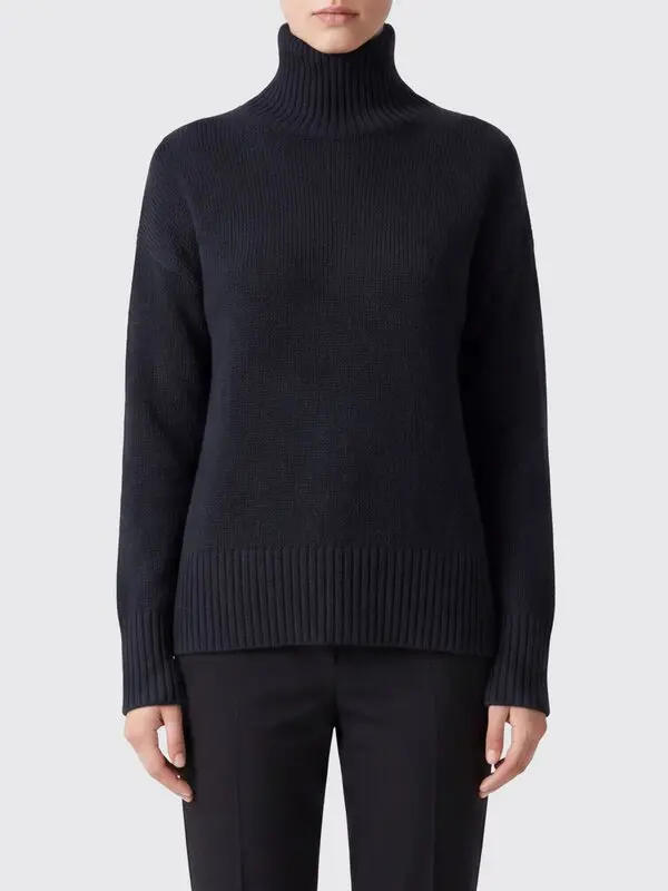 KUJTEN 100% Cashmere Turtleneck Jumper With Long Sleeves And Ribbed Trims - Black
