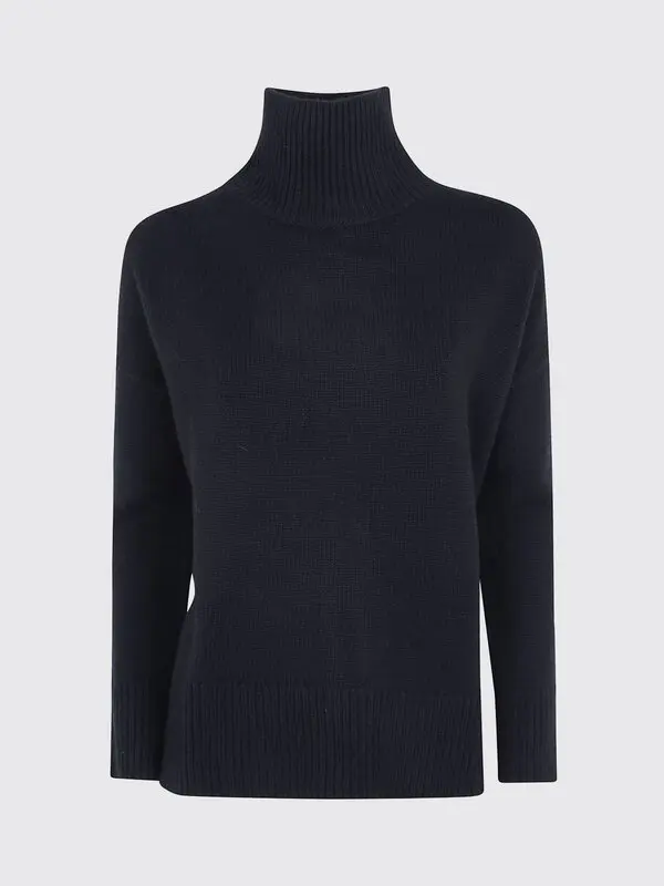 KUJTEN 100% Cashmere Turtleneck Jumper With Long Sleeves And Ribbed Trims - Black