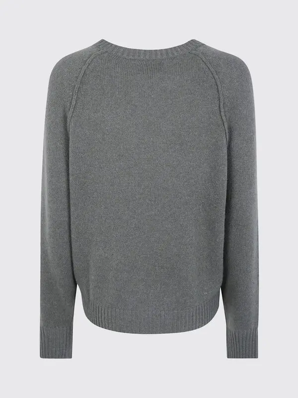 KUJTEN 100% Cashmere Crewneck Jumper With Long Sleeves And Ribbed Trims - Green