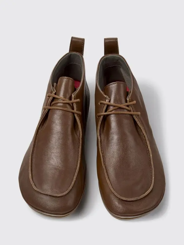Camper Right Nina Smooth Leather Desert Boots With Tie Fastening