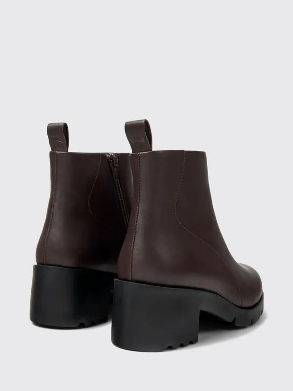 Camper Wanda Smooth Leather Biker Boots With Side Zip