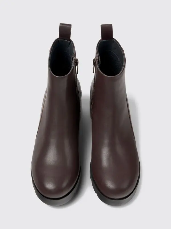 Camper Wanda Smooth Leather Biker Boots With Side Zip