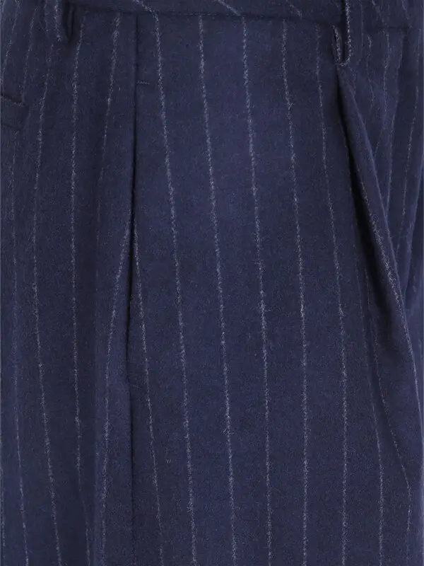 THELATEST Deva High-waisted Pinstriped Wide-leg Trousers In Wool Blend