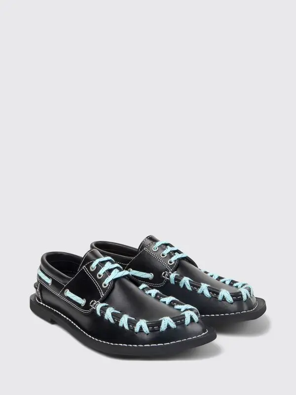 Camper Calfskin Eki Boat Shoes With Embroidery
