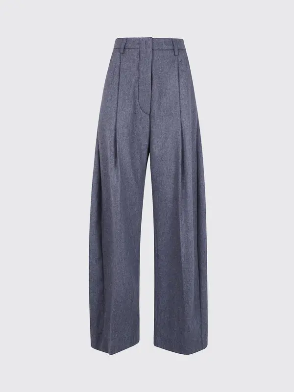 THELATEST Billie High-waisted Wide-leg Pleated Trousers In Wool Blend