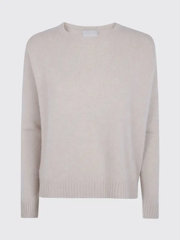 KUJTEN 100% Cashmere Crewneck Jumper With Long Sleeves And Ribbed Trims - Nude