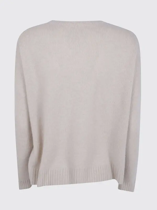 KUJTEN 100% Cashmere Crewneck Jumper With Long Sleeves And Ribbed Trims - Nude