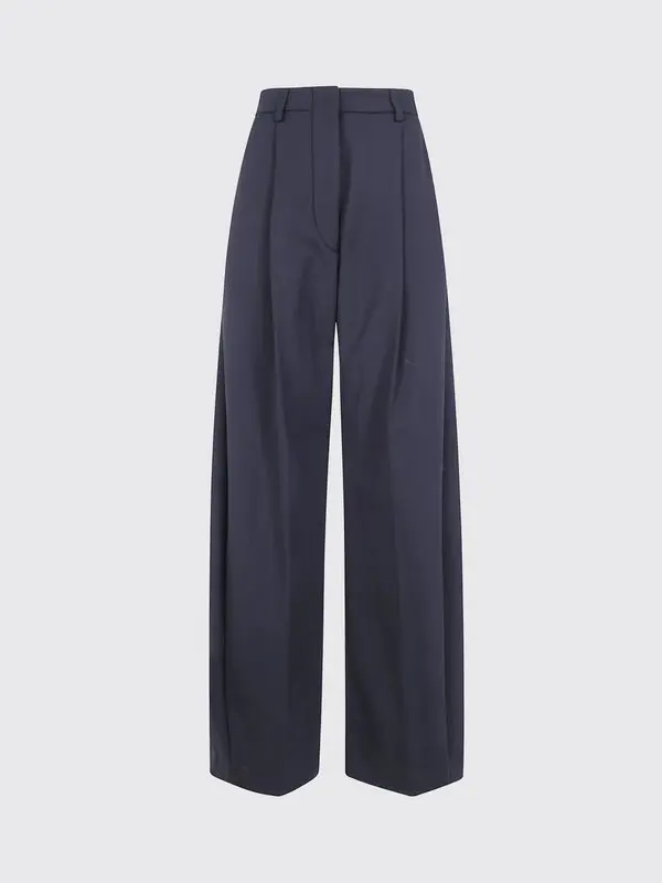 THELATEST Billie High-waisted Wide-leg Pleated Trousers In Wool Blend - Black