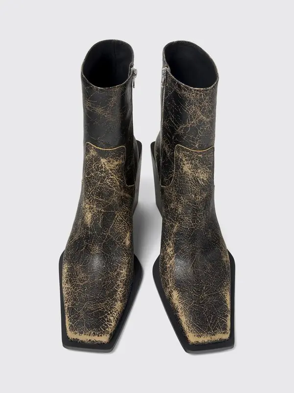 Camper Escandalo Bi Crackled Leather Western Boots
