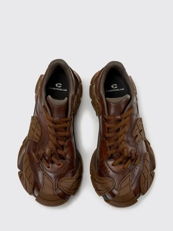 Camper Tormenta Low-top Smooth Calfskin Sneakers With Padded Ankle - Brown