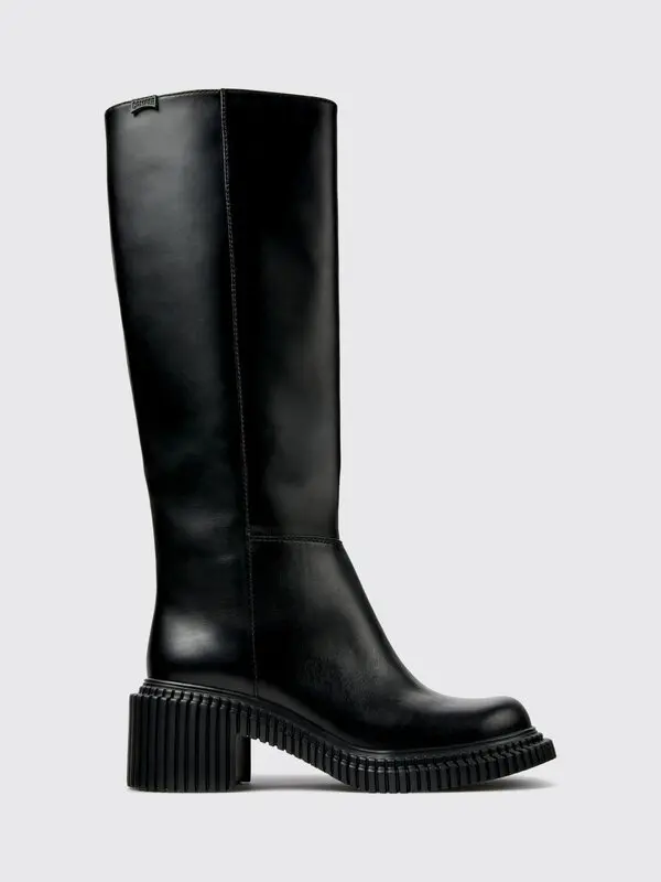 Camper Pix London Calfskin Knee-high Boots With Xl Extralight® Sole - Black