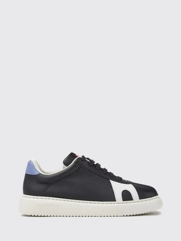 Camper Twins Low-top Calfskin Trainers With Contrast Logo - Black
