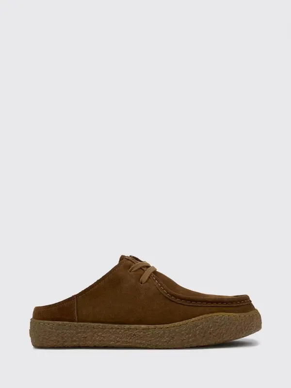 Camper Suede Mules With Raised Apron Seam