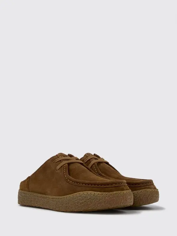 Camper Suede Mules With Raised Apron Seam
