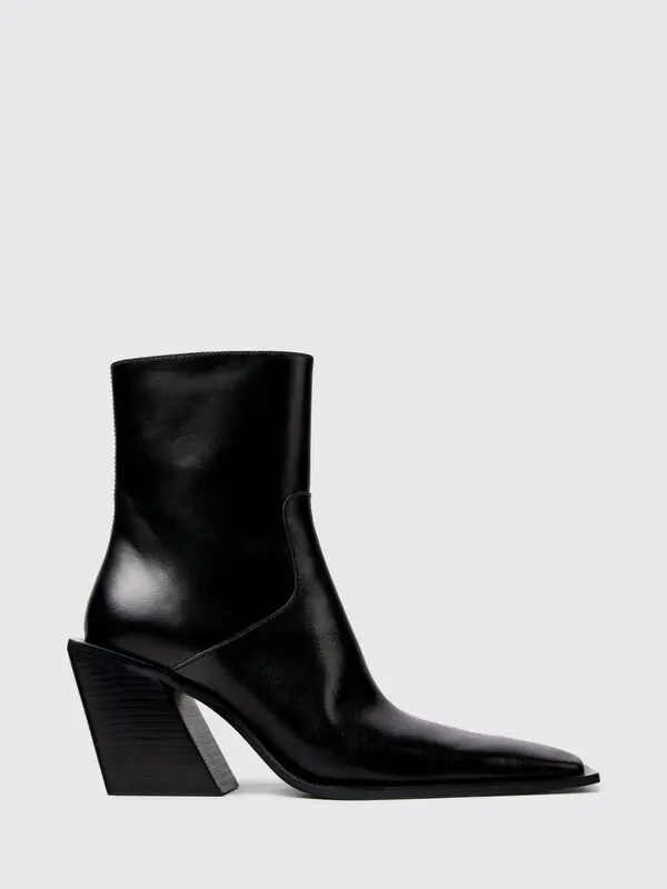 Camper Escandalo Smooth Leather Western Boots With Flared Heel - Black