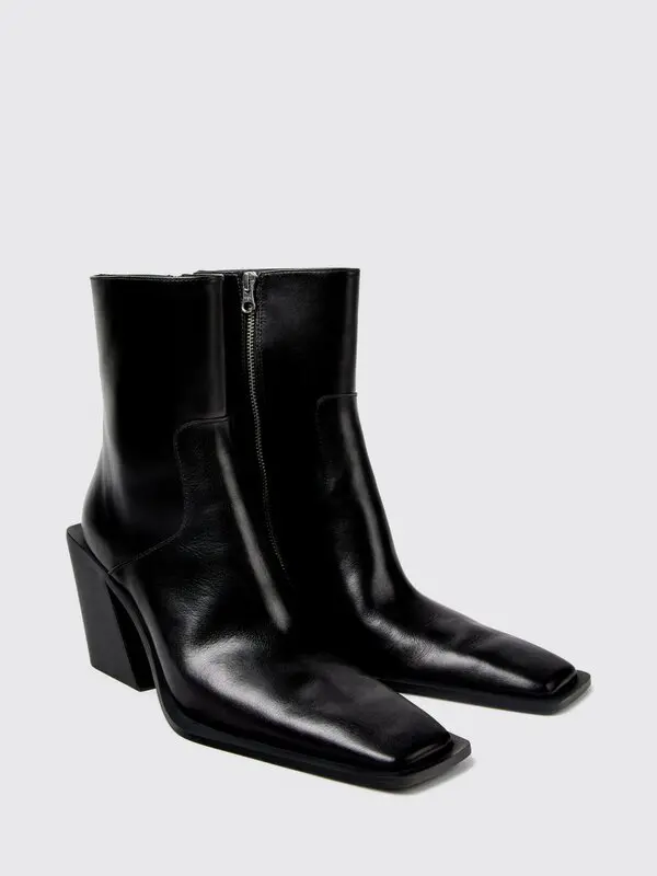 Camper Escandalo Smooth Leather Western Boots With Flared Heel