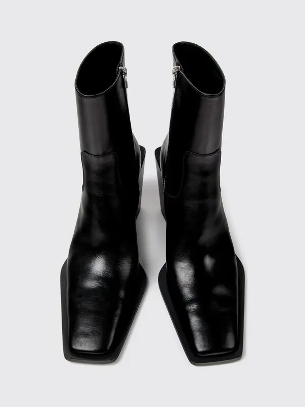 Camper Escandalo Smooth Leather Western Boots With Flared Heel