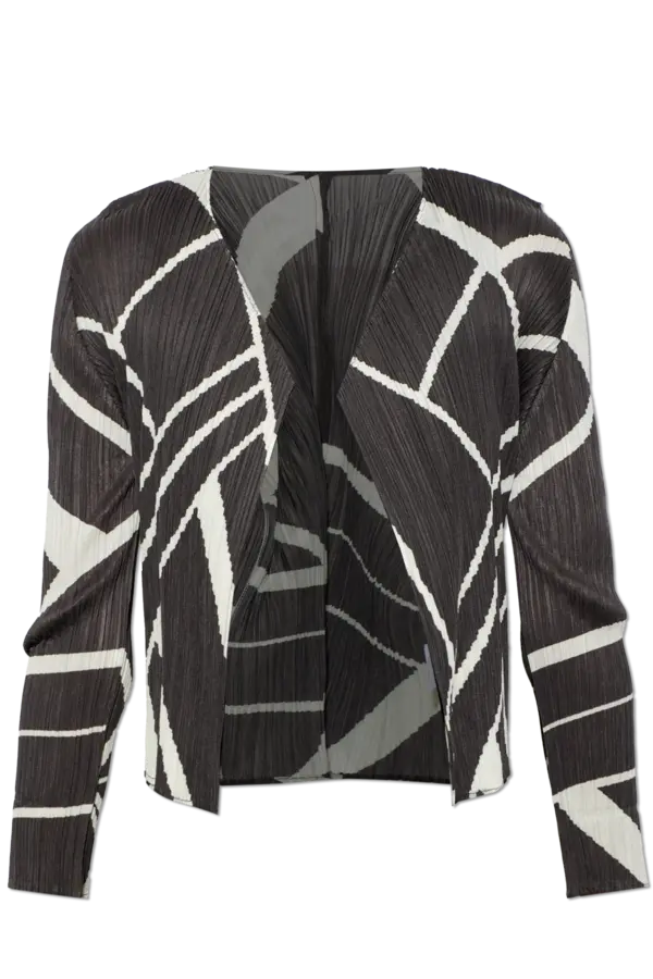 Issey Miyake Pleated Cardigan - Brown