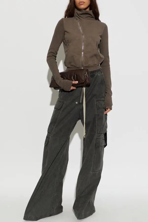 Rick Owens Sweatshirt With Asymmetric Zipper