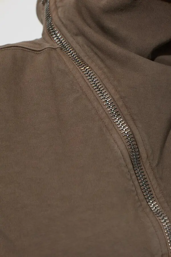 Rick Owens Sweatshirt With Asymmetric Zipper