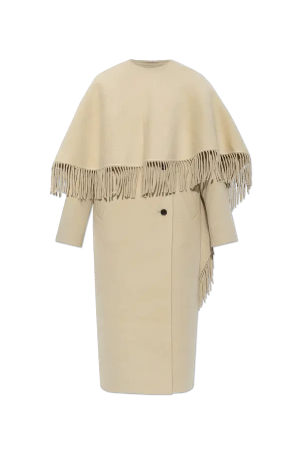 RÓHE Wool Coat With Scarf - Beige