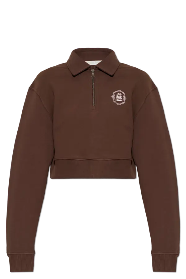 Palm Angels Long Sleeve Polo - Brown