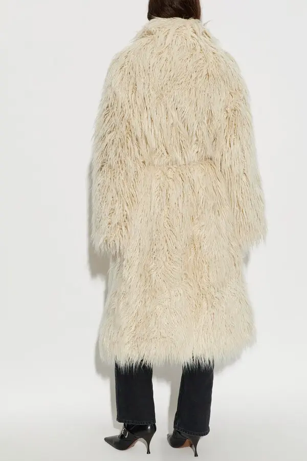 Off-White Faux Fur With Belt