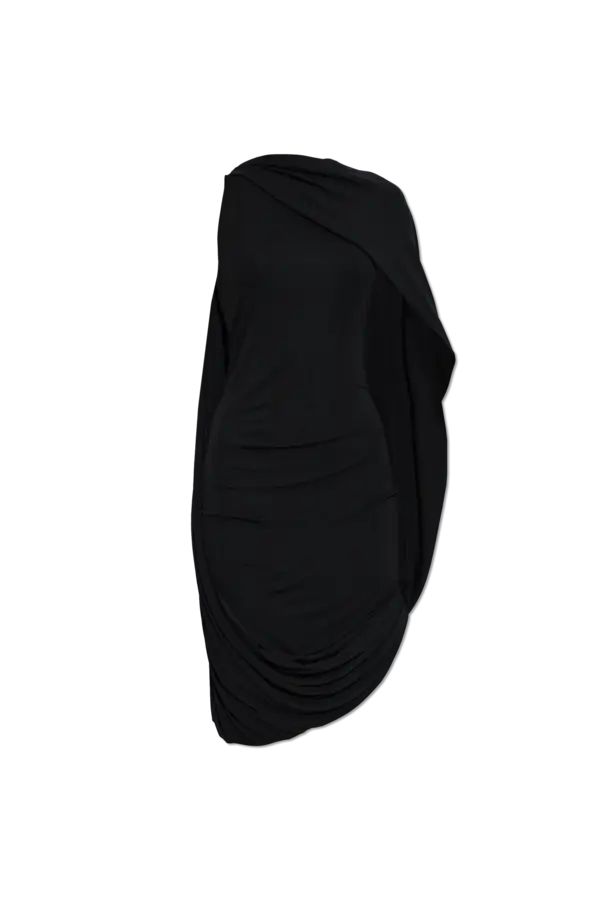 Alexander Wang Sleeveless Asymmetrical Draped Dress - Black