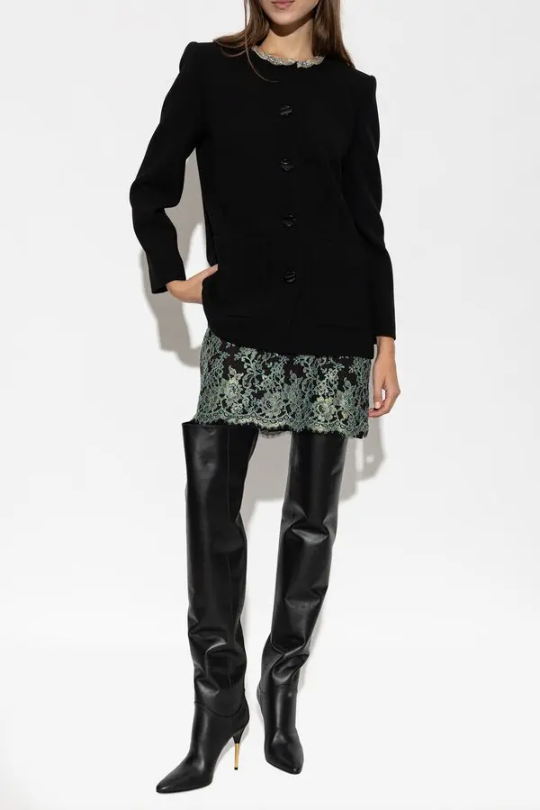 Valentino Garavani Lace And Lurex Mini Skirt
