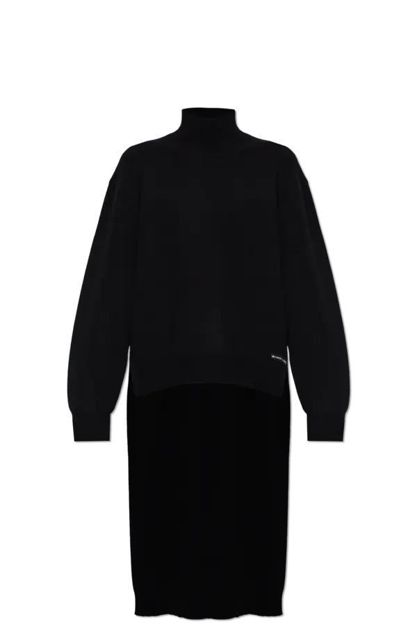 Alexander Wang Wool Sweater With An Asymmetrical Cut - Black