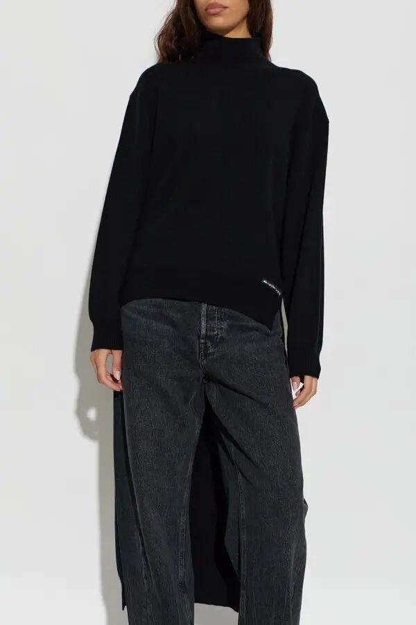 Alexander Wang Wool Sweater With An Asymmetrical Cut