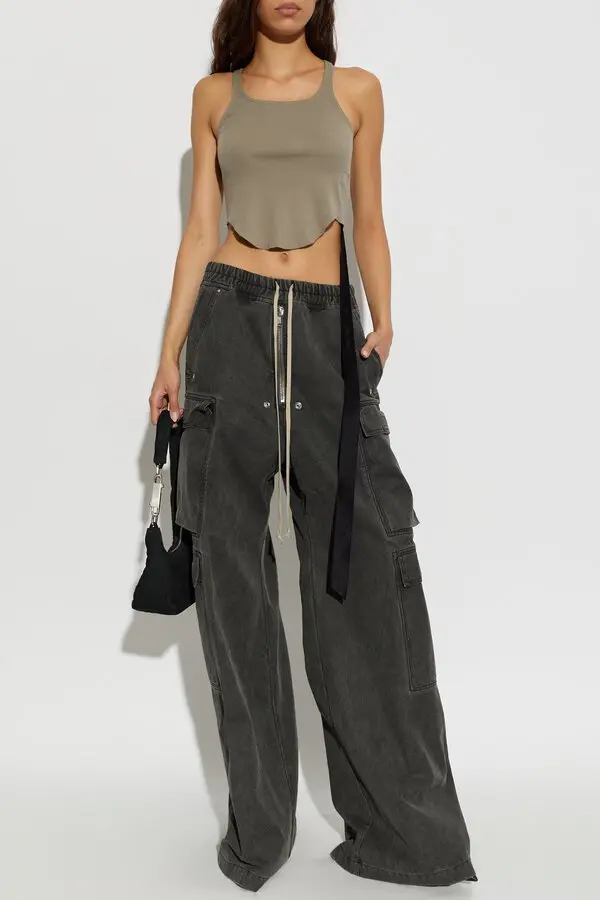 Rick Owens Sleeveless Racerback Cropped Top