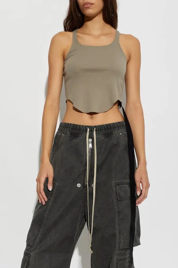 Rick Owens Sleeveless Racerback Cropped Top