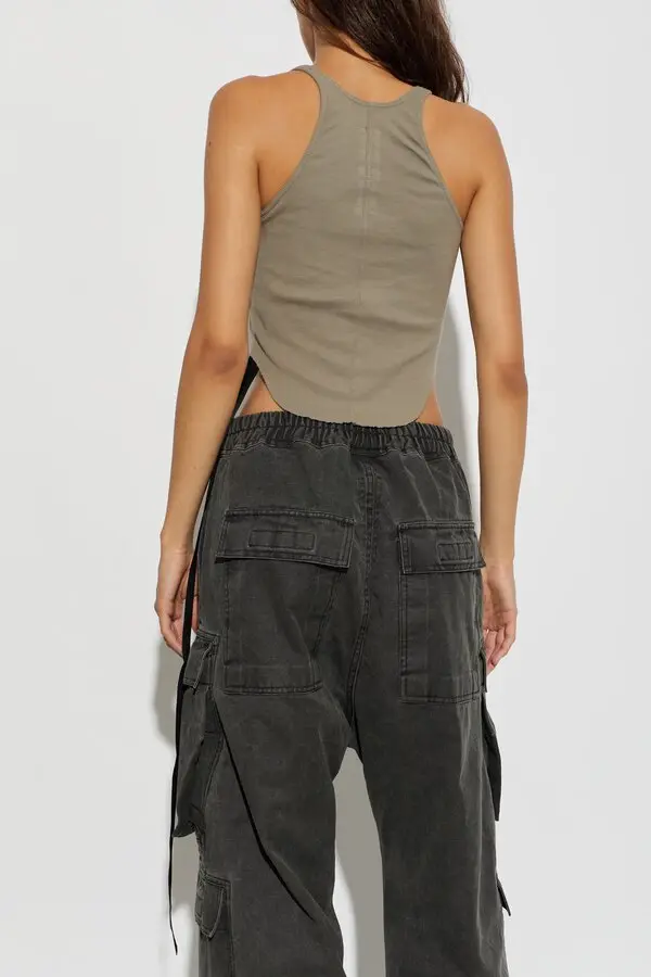 Rick Owens Sleeveless Racerback Cropped Top