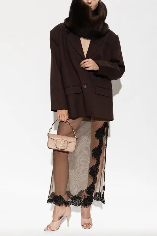 Valentino Garavani Transparent Lace Trimmed Skirt