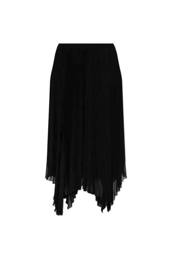 Valentino Garavani Pleated Skirt With Slit - Black