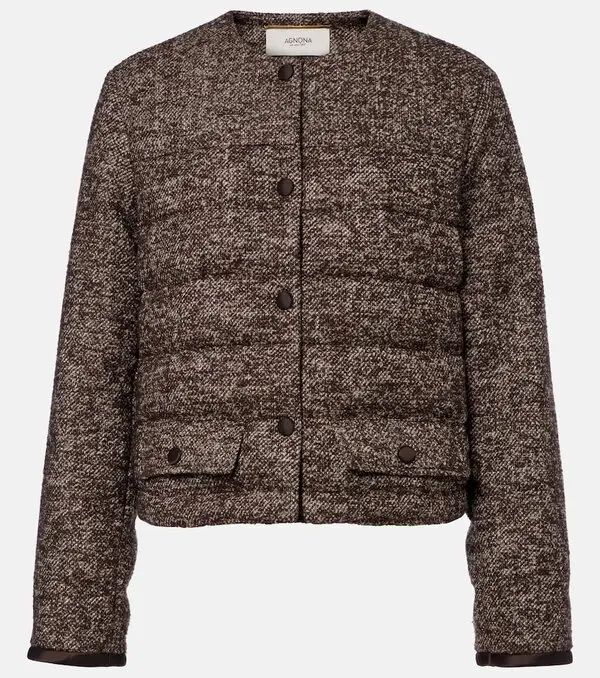 Agnona Cropped Wool-blend Puffer Jacket