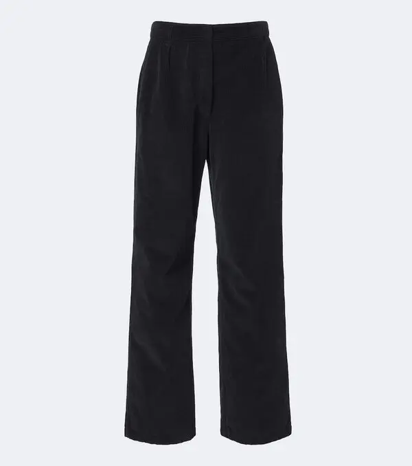 THE ROW Adler Cotton Corduroy Wide-leg Pants - Black
